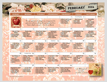 February 2024 Essential Oils Diffusing Calendar - Essentially CJ